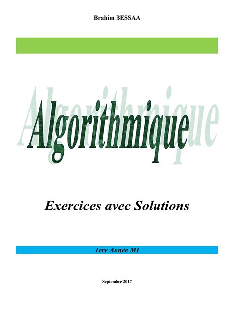 Solution Algorithme Exercices Corrig Es Studypool
