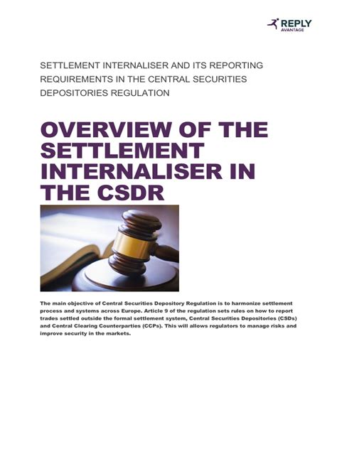 2019 Reply Overview Of The Settlement Internaliser In The Csdr Pdf 2019 Reply Overview Of The Settlement Internaliser In The Csdr Pdf