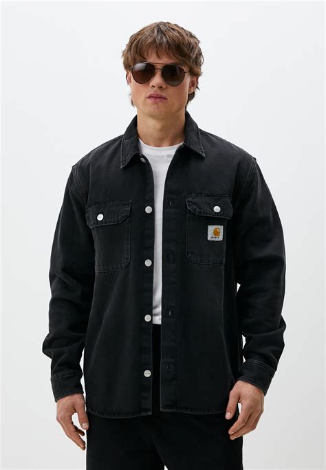Рубашка джинсовая Carhartt WIP Harvey, цвет: черный, RTLADO698301 ...