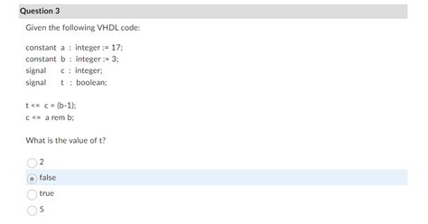 Solved Question 3given The Following Vhdl Codewhat Is The