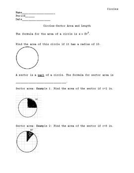 Geometry Circles Sector Area And Arc Length Practice With Solutions