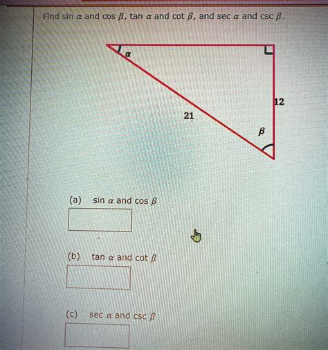 Find Sin A And Cos Tan A And Cot And Sec A And Csc A Sin A And Cos B