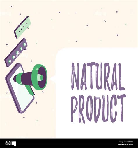 Conceptual Display Natural Product Word Written On Chemical Compound