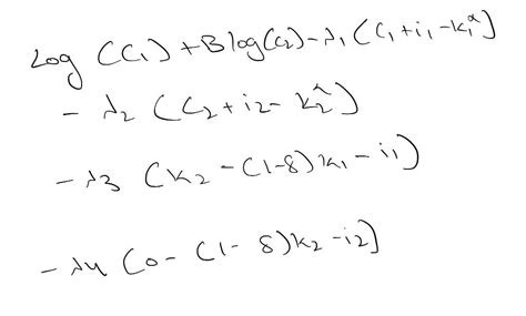 log c1 blog c2 −λ1 c1 i1−k1α −λ2 c2 i2−k2α