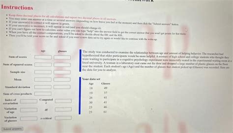 Using The Provided Data Set Find The Values For Each Chegg