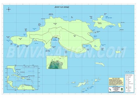 Tortola Road Map Bvi Map