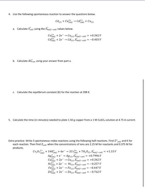Solved 1 Use The Voltaic Cell Diagram Below To Answer The