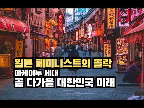 일본 페미니스트의 몰락 마케이누 세대 곧 다가올 대한민국 미래
