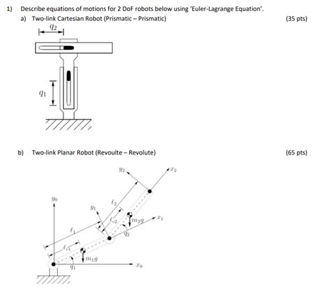 solved 1 describe equations of motions for 2 dof robots