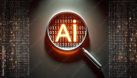 magnifying glass examining binary code and digital data for security