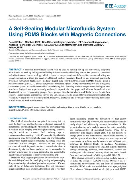 pdf a self sealing modular microfluidic system using pdms blocks with