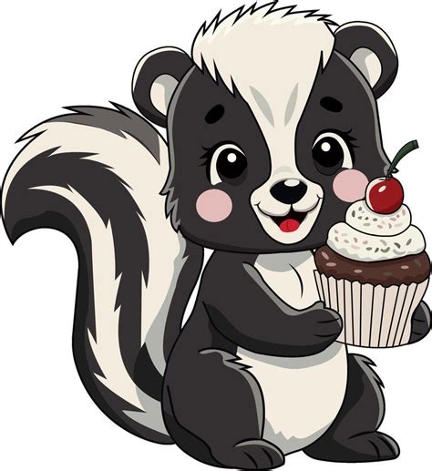 Cute Skunk With Candy 52331485 Vector Art At Vecteezy