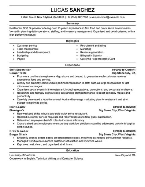 Shift Supervisor Resume Examples {created By Pros}
