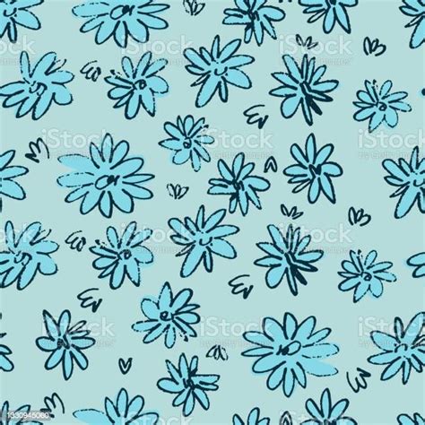 표면 디자인 및 기타 디자인 프로젝트를 위한 Ditzy 스타일로 손으로 그린 초원 꽃이 있는 매끄러운 패턴 0명에 대한 스톡 벡터 아트 및 기타 이미지 Istock