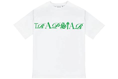 Trapstar Script Tee White Green Mens Ss23 Gb