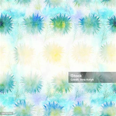 꽃과 잎 수채화 배경 꽃을 모티브로 한 벽지 원활한 패턴 벽지 인쇄물 간판 포스터 엽서 포장재를 사용하십시오 개화기에 대한 스톡