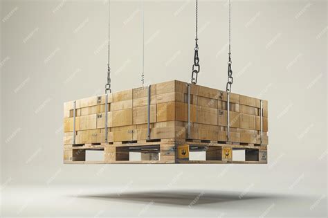 Premium Photo Palletized Cargo Delivery With Cardboards Lifted