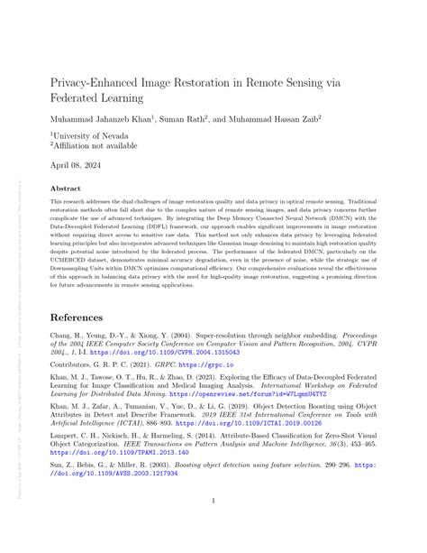 Pdf Privacy Enhanced Image Restoration In Remote Sensing Via