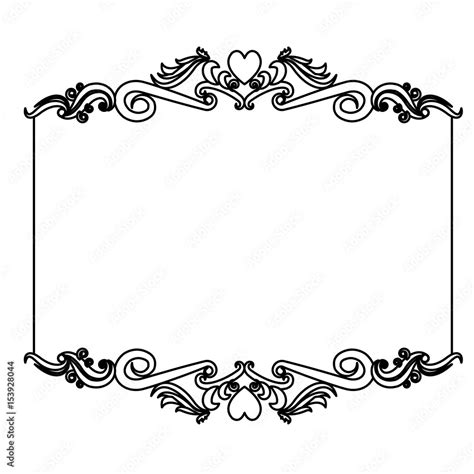 Decorative Card Frame Floral Border Cute Image Vector Illustration