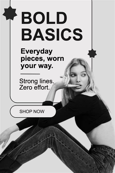 Modern Fashion Advertisement With Bold Text And Model Banner Playground