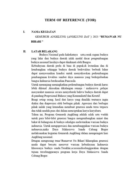 Term Of Reference Pdf