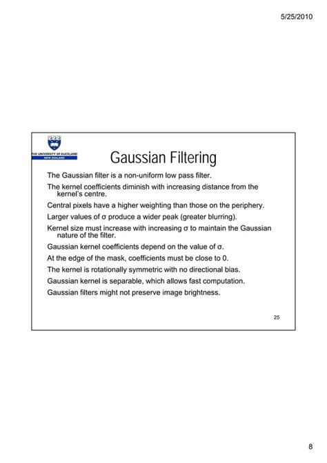Gaussian Filtering 1up Pdf