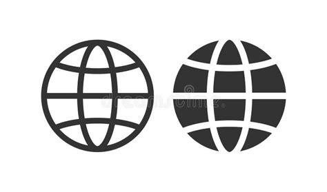Web Icon Globe Or World Map Symbol Sign App Button Vector Stock