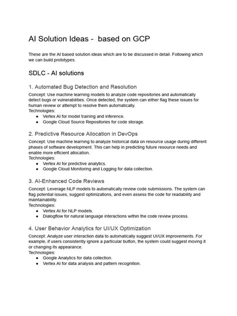 Ai Solution Ideas Pdf Artificial Intelligence Intelligence Ai And Semantics