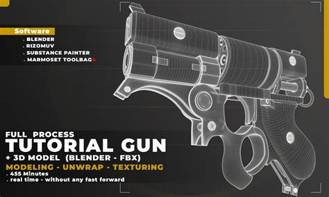 Artstation Tutorial Gun 3dmodel And Texture Tutorials