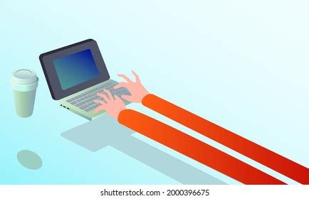 Isometric Flat Design Concept Programmer Coding Stock Vector Royalty Free