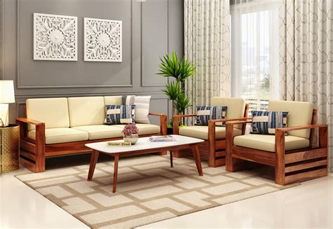 Winster 5 Seater Wooden Sofa Set With Side Storage Honey Finish Irish