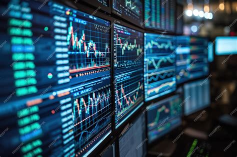 Premium Photo Row Of Computer Monitors Efficient Workstations For Multitasking