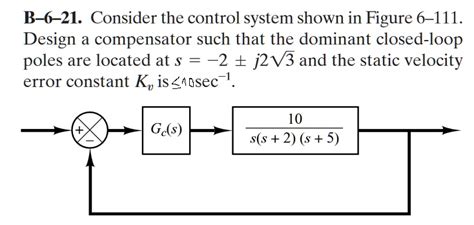 B Consider The Control System Shown In Figure Design A Compensator Such That The