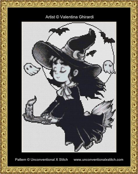 Tiny Witch Cross Stitch Pattern Unconventional X Stitch