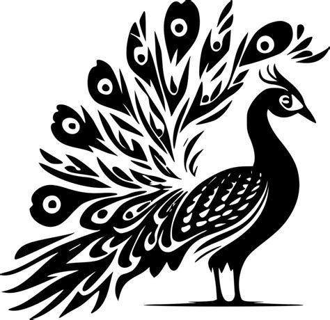 Peacock Clipart Black