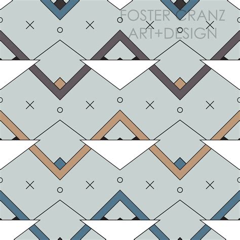 Zig Zag Triangle Blue Print Digital Pattern Repeat Zig Zag Triangles