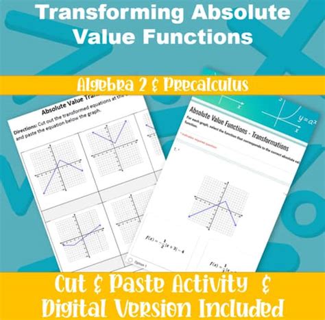 Transforming Absolute Value Functions By Lisa Whiting Tpt