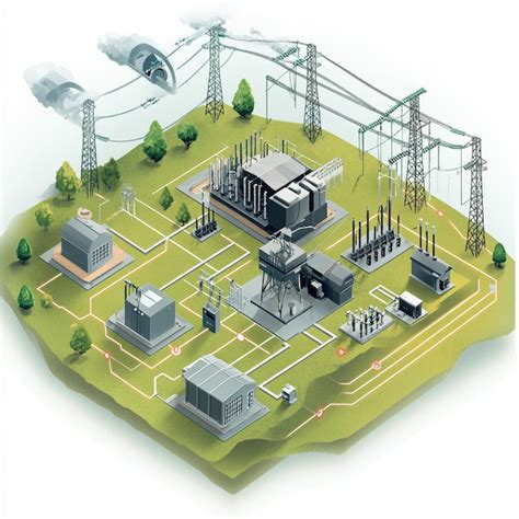 A Detailed Diagram Illustrating The Components And Flow Of A Power Grid Including Generation
