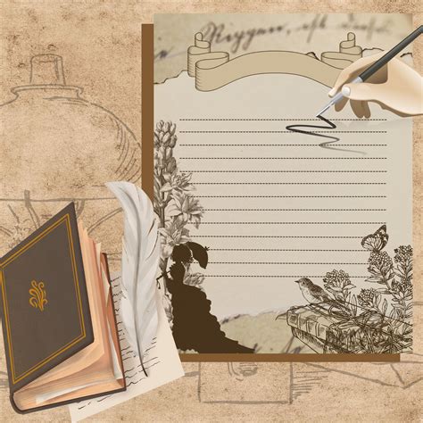 Vintage Theme Printable Notepad Template Available In 5 Sizes Instant Digital Download Etsy