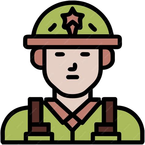 Premium Vector Soldier Icon Icon Colored Outline