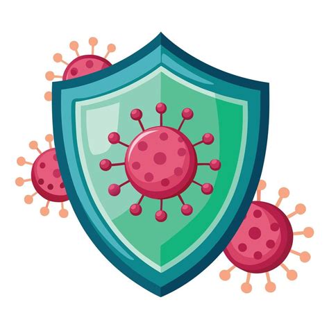 Shield Icon Blocking A Virus Particle And Disease Prevention Concept