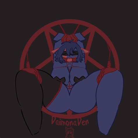 Rule 34 Ammitus Arms Behind Head Arms Up Astral Elf Blindfold Blindfolded Blue Hair Blue Skin