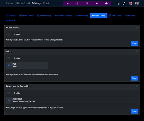 Audio Configuration DMXDesktop