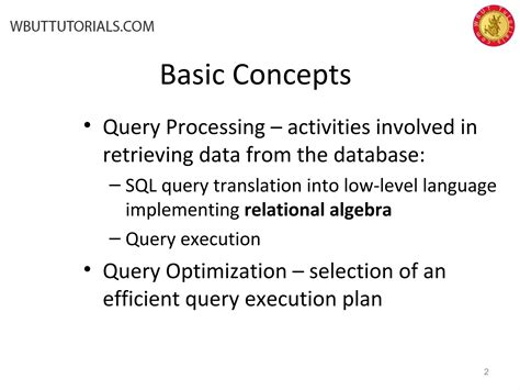 Query Processing And Optimization Ppt