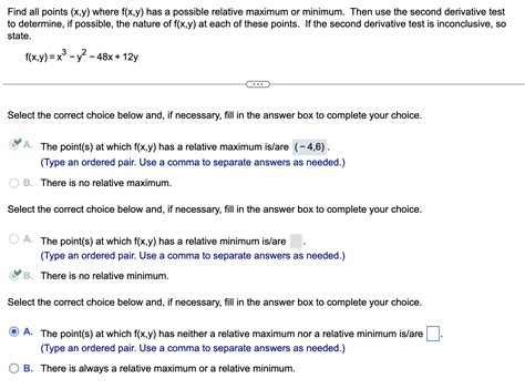 Solved Find All Points X Y Where F X Y Has A Possible Chegg