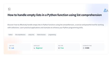 how to handle empty lists in a python function using list comprehension