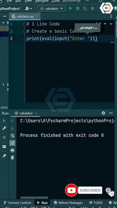 One Line Code Create A Basic Calculator Shorts Python