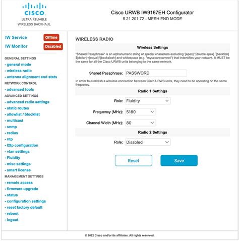 Catalyst Iw アクセスポイント向け Cisco Ultra Reliable Wireless Backhaul リリース 17 16 X ソフトウェア コンフィギュレーション
