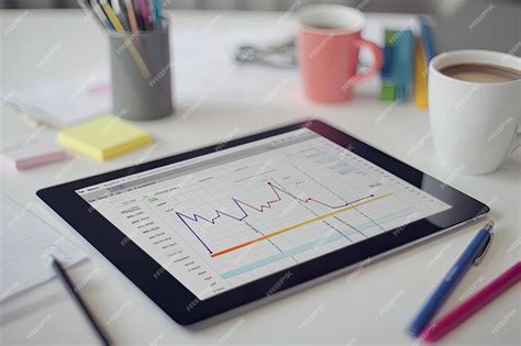 Tablet Displaying Data Analytics And Graphs Premium Ai Generated Image