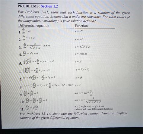 Solved PROBLEMS Section 1 2 For Problems 1 11 Show That Chegg Com
